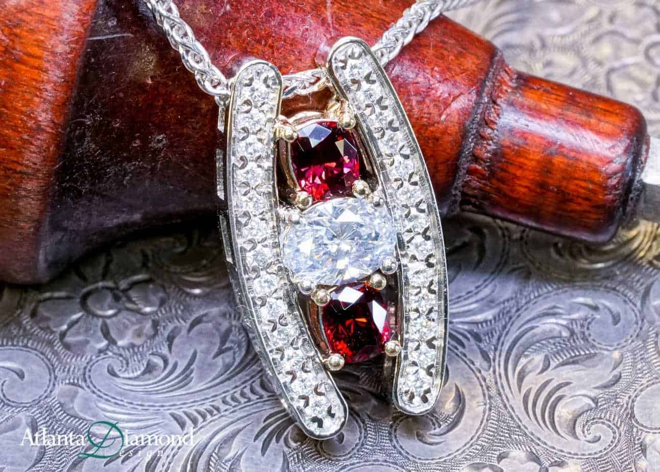 Custom Design Ruby and Diamond Pendant | Atlanta Diamond Design